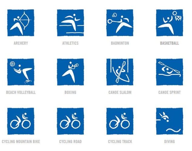 Diseño de Iconos olímpicos y pictogramas